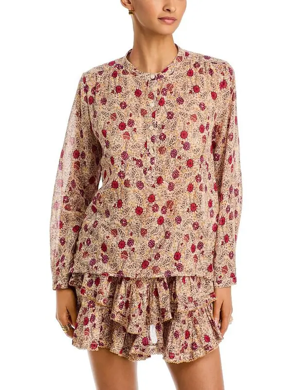 Isabel Marant Étoile Maria Top - Ecru/raspberry