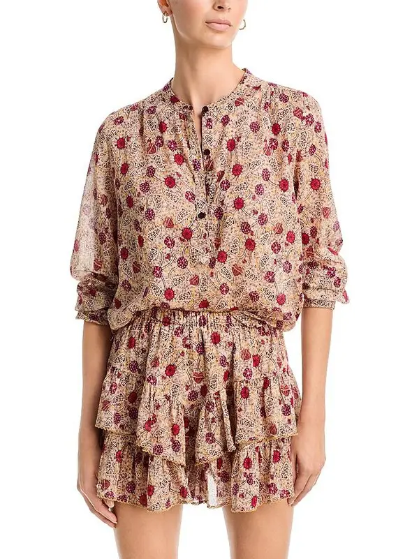 Isabel Marant Étoile Maria Top - Ecru/raspberry