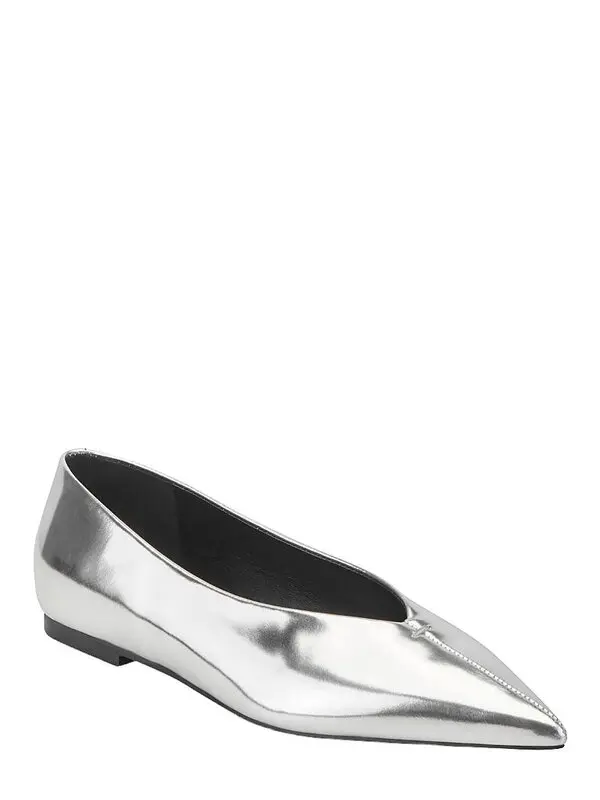 MARC FISHER LTD. Casee Pointed Toe Flat - Silver