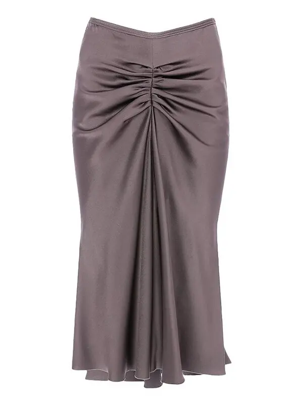 Victoria Beckham Bela Ruched Midi Skirt - Ore