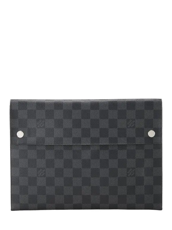 LOUIS VUITTON Damier Graphite Alpha Triple Pochette - Black