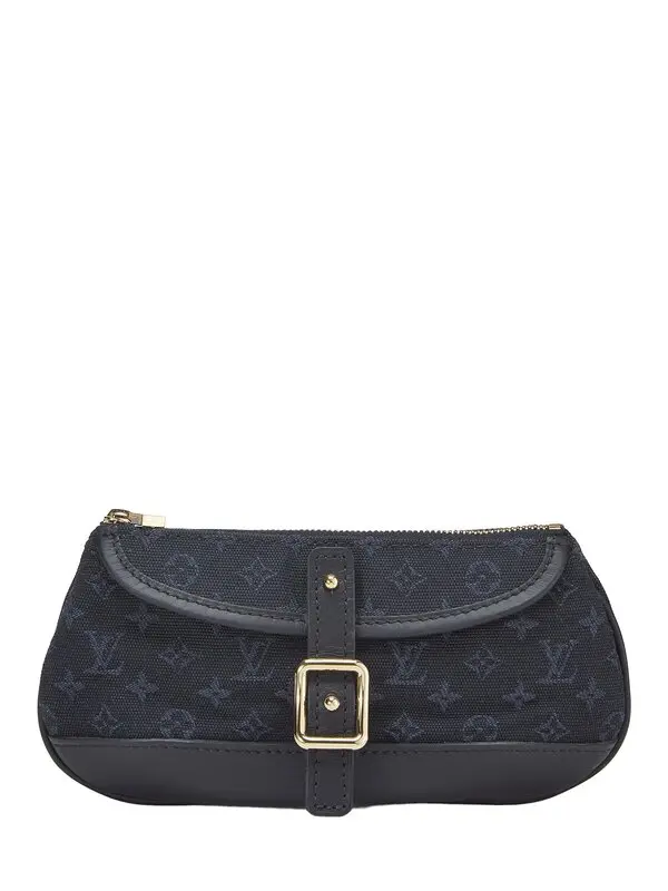 LOUIS VUITTON Mini Lin Canvas Anne-sophie Clutch - Navy