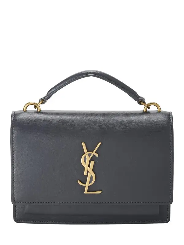 Saint Laurent Calfskin Sunset Wallet On Chain - Grey