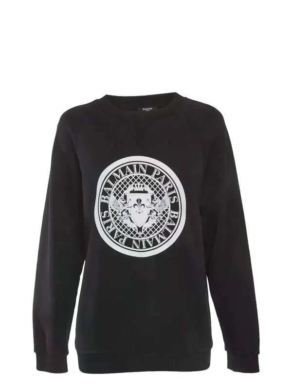 Balmain Logo Print Sweatshirt - Black