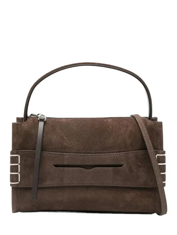 JW Anderson Suede Shoulder Bag With Silver-tone Hardware - Brown