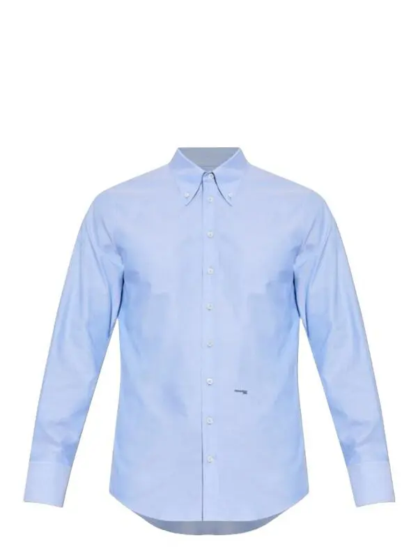 Dsquared2 Logo Embroidered Long-sleeved Shirt - Blue