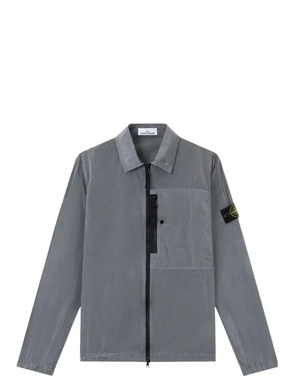 Stone Island Logo-patch Zip-up Jacket - Ashes