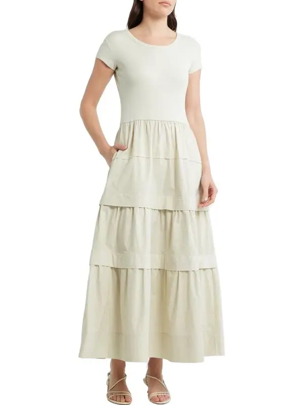 Hugo Boss Tiered Midi Dress - Guava Leaf