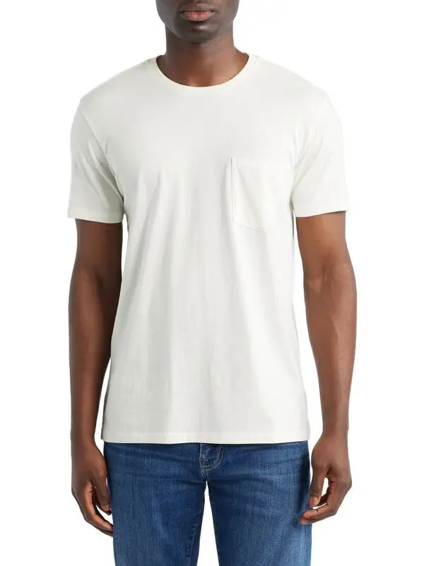 Rag & Bone Classic Fit Garment Dye Pocket T-shirt - Chalk