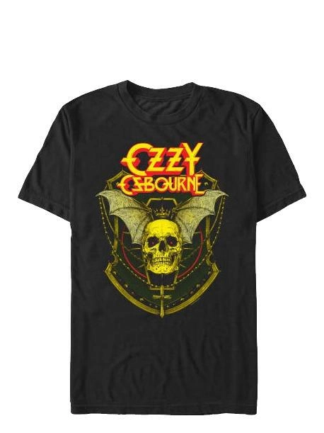 OZZY OSBOURNE Skull & Shield Logo Short Sleeve Graphic T-shirt - Black