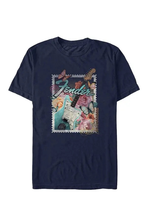 FENDER Stamp Electric Guitar Graphic T-shirt - Navy Blue