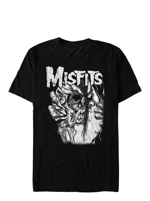 MISFITS Distressed Eye Skull Short Sleeve Graphic T-shirt - Black