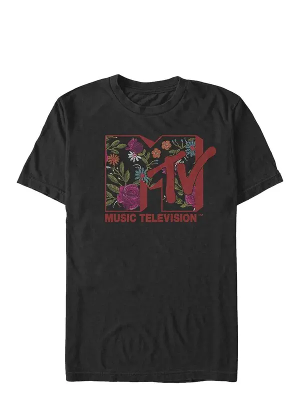 MTV Roses Logo Graphic T-shirt - Black