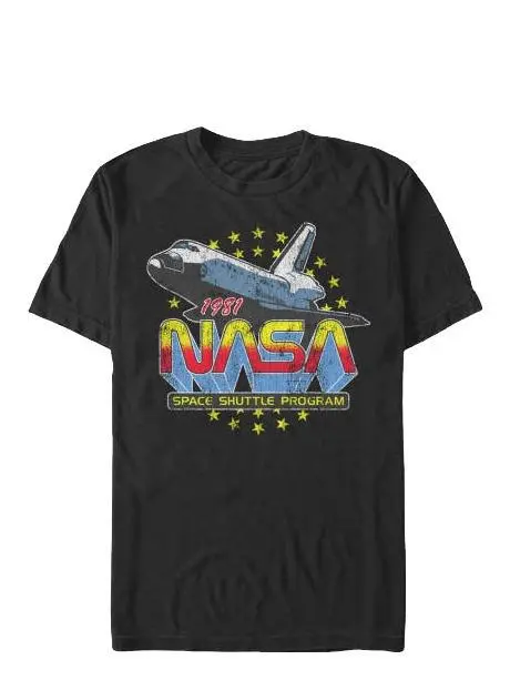 NASA 1981 Retro Stars Graphic T-shirt - Black