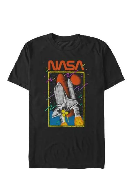 NASA Rocket Retro Logo Graphic T-shirt - Black