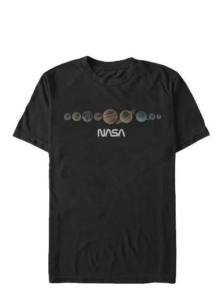 NASA Logo Planets Graphic T-shirt - Black