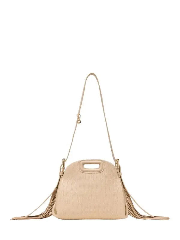 Maje Miss M Stitched Leather Mini Bag - Cream
