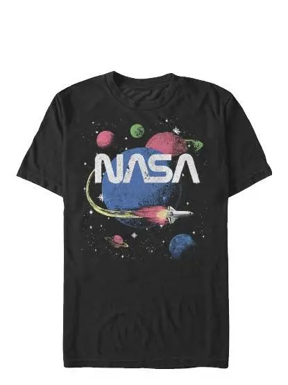 NASA Retro Planet Road Trip Graphic T-shirt - Black