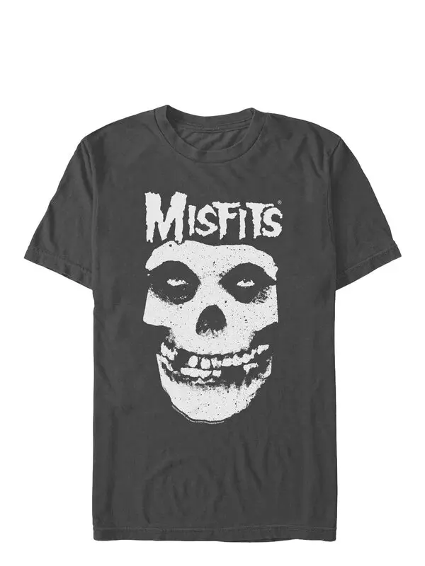 MISFITS Classic Fiend Skull Logo Short Sleeve Graphic T-shirt - Charcoal