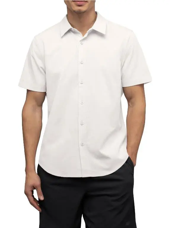 CUTS Crossover Performance Short Sleeve Button-up Shirt - Bone