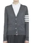 Thom Browne V-neck Cardigan With Four Bar Detail - Multicolor