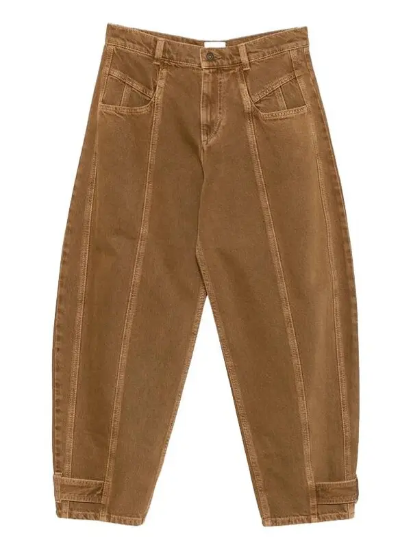 Isabel Marant Étoile Tapered Jeans With Contrast Stitching - Brown