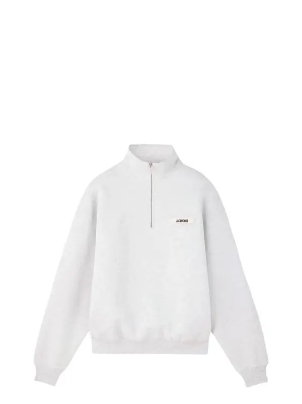 Jacquemus Grey Cotton Quarter-zip Sweatshirt - Multicolor