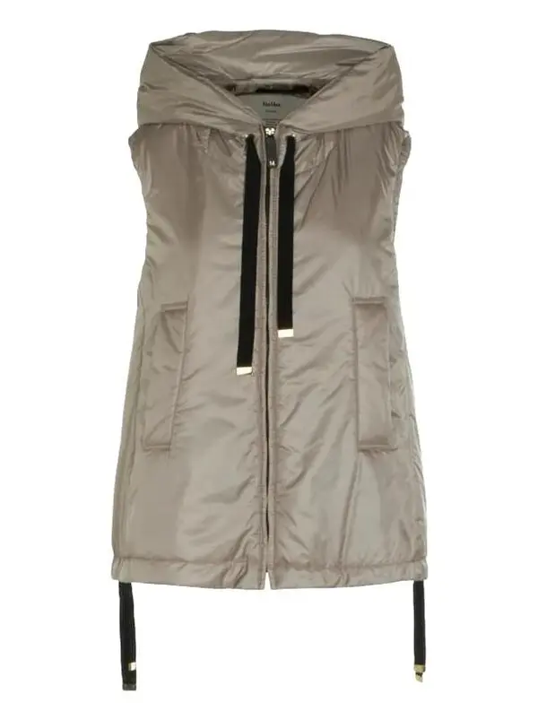 Max Mara Sleeveless Hooded Vest - Brown