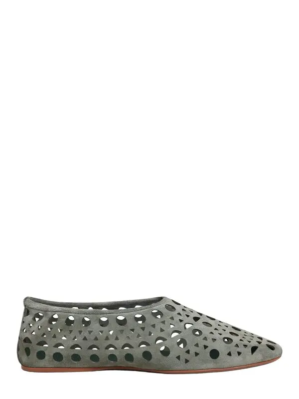Alaïa Suede Vienne Ballet Flats - Green