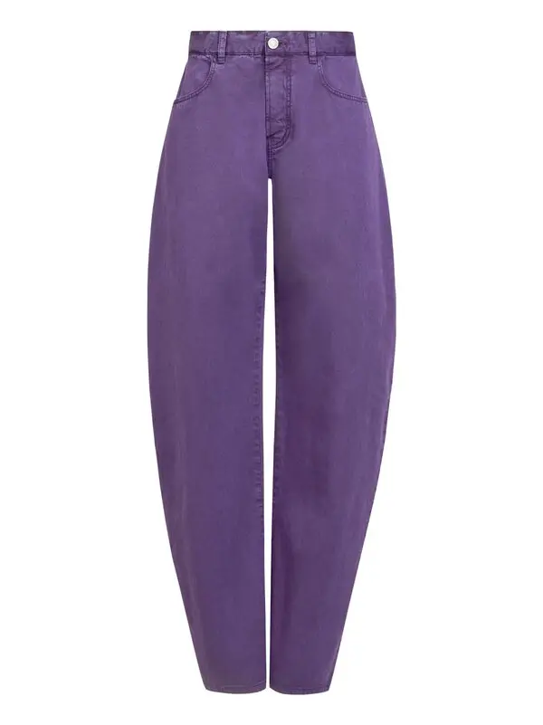 Alaïa Round High-rise Wide-leg Jeans - Purple