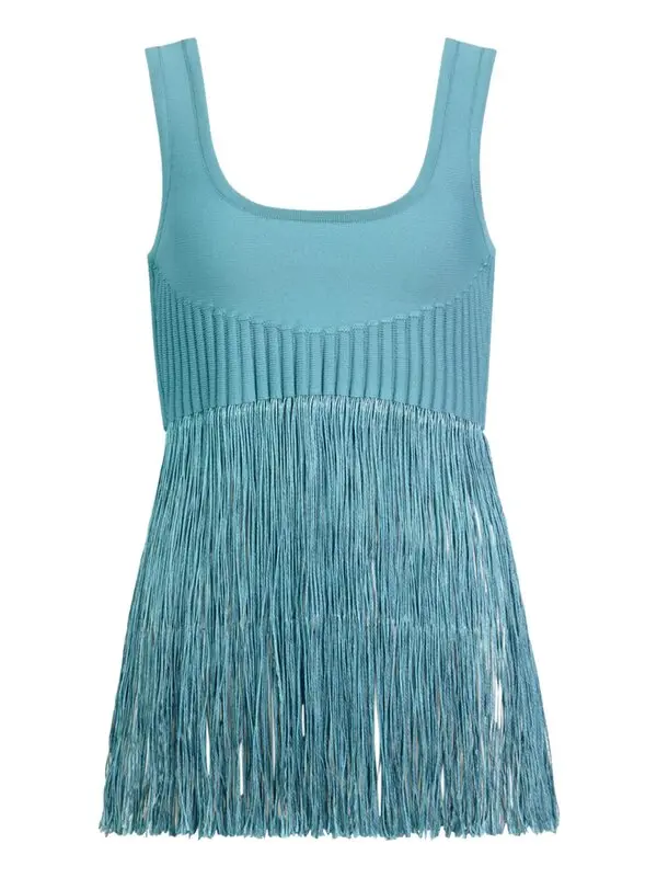 Alaïa Fringed Tank Top - Grey