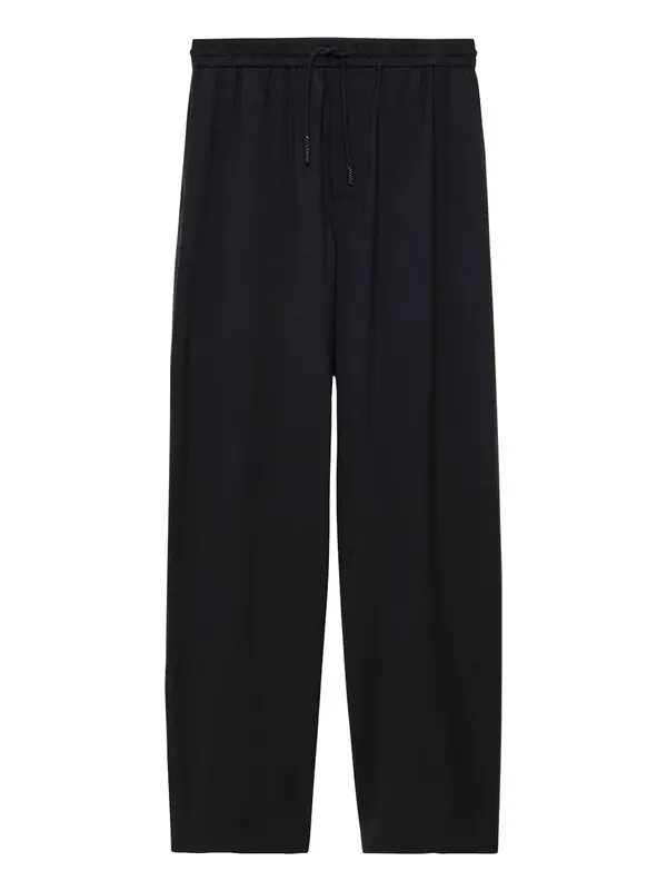 Loewe Wool-blend Drawstring Trousers - Black