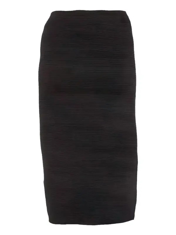 Emporio Armani Ribbed Midi Skirt - Black