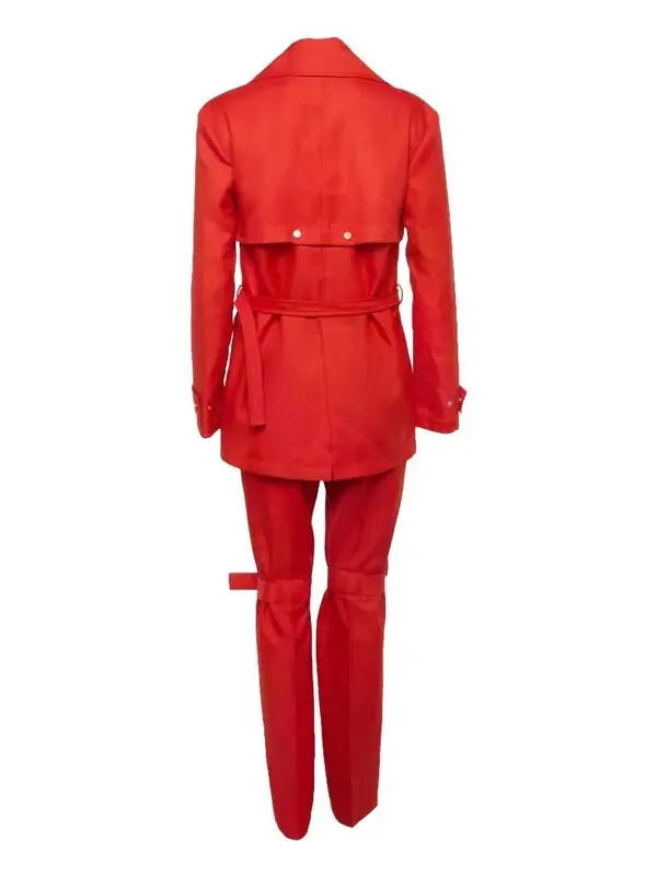 Bottega Veneta Single-breasted Belted Suit - Red