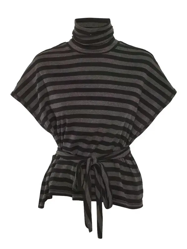 Sonia Rykiel Paris Striped Belted Top - Grey