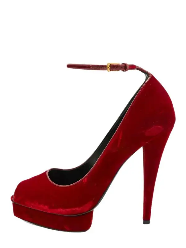 TOM FORD Velvet Peep-toe Pumps - Red