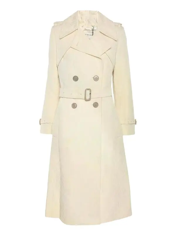 Dries Van Noten Jacquard Belted Coat - Neutrals