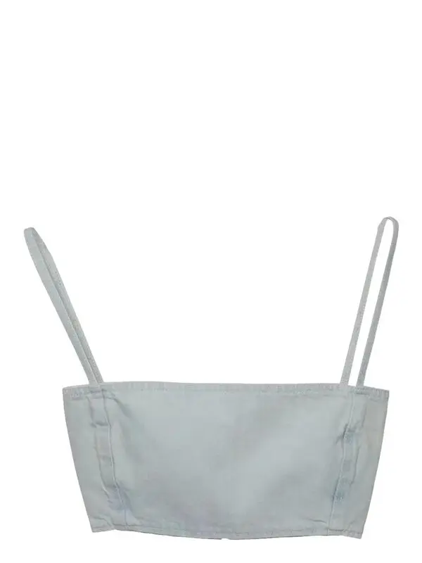 Alaïa Light Denim Bandeau Bustier Top - Blue