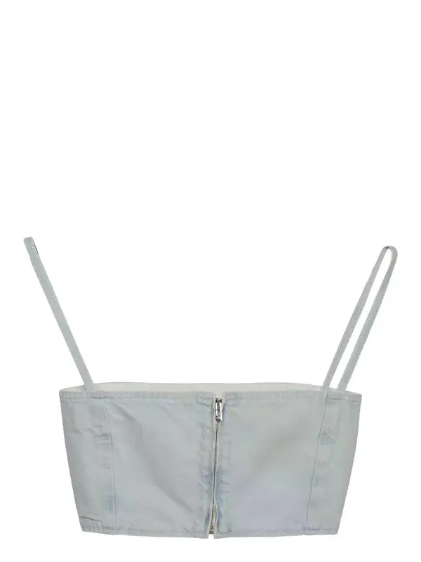 Alaïa Light Denim Bandeau Bustier Top - Blue