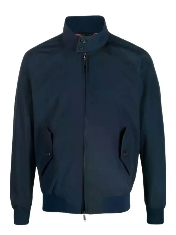 BARACUTA Funnel Neck Raglan Sleeve Jacket - Blue