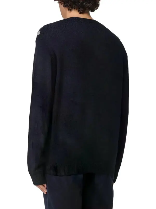 Emporio Armani Geometric Pattern Crew Neck Sweater - Blue