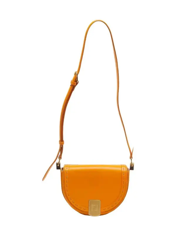 Fendi Moonlight Leather Crossbody Bag - Orange