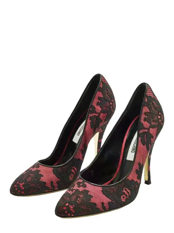 Moschino Lace Mesh Pumps - Red