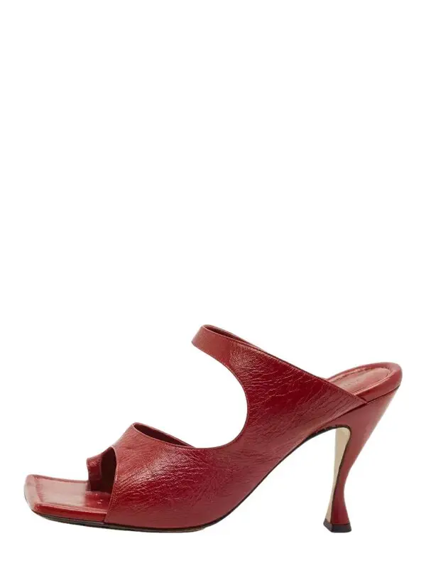 Bottega Veneta Lido Calf Leather Slides - Red