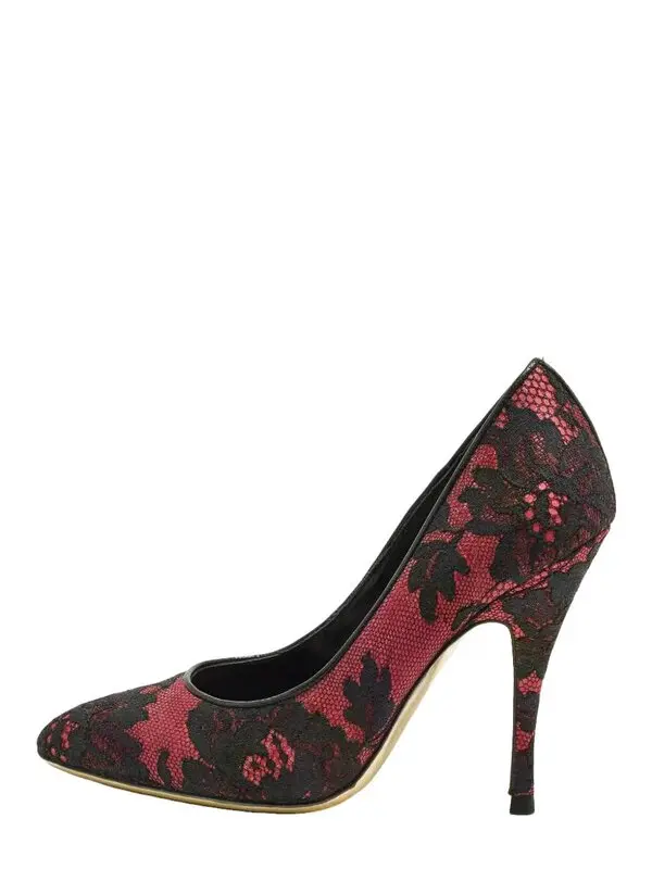 Moschino Lace Mesh Pumps - Red