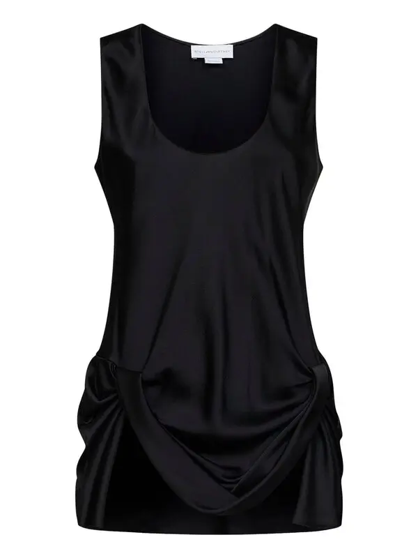 Stella McCartney Black Satin Draped Top - Multicolor