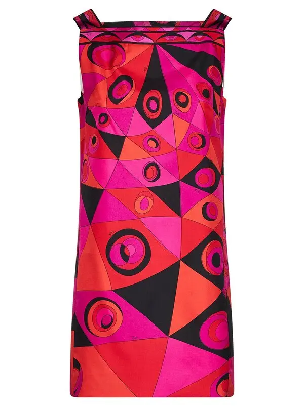 Emilio Pucci Silk Twill Mini Dress With Occhi Print - Multicolor