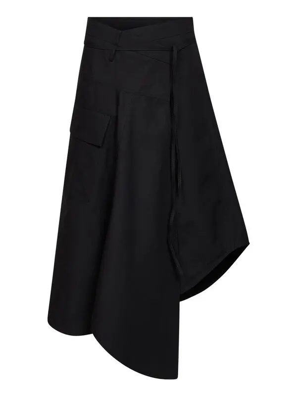 Bottega Veneta Compact Cotton Canvas Asymmetric Skirt - Multicolor