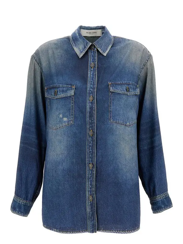 GOLDEN GOOSE Patty Oversize Denim Shirt - Multicolor