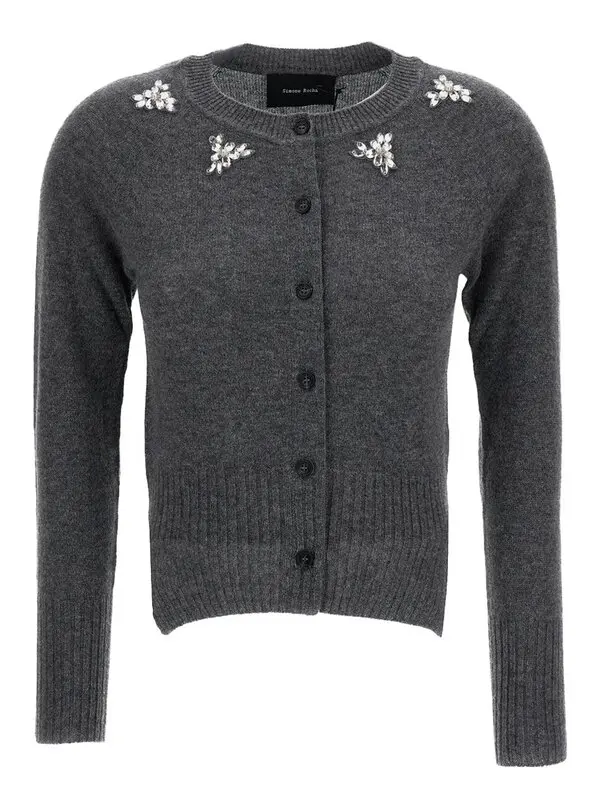Simone Rocha Relaxed Cashmere Cardigan With Crystal Embellishment - Multicolor